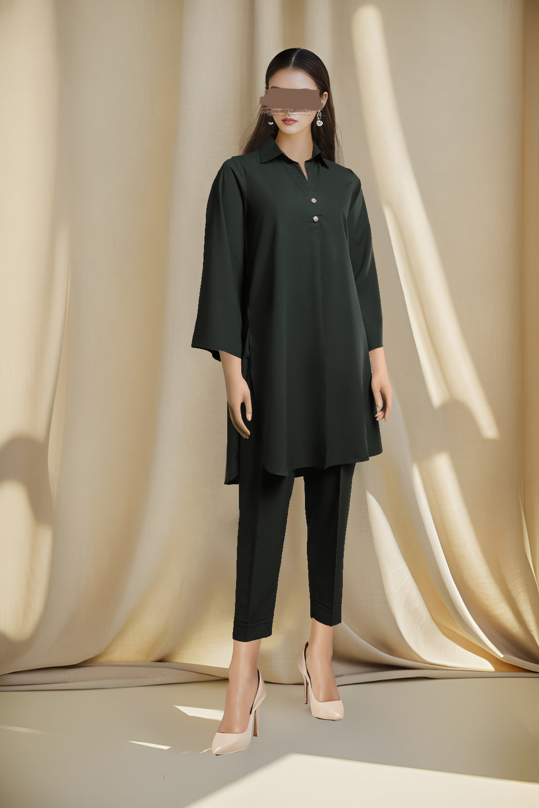 solid Wash n Wear Stitched 2 Piece (Shirt/Trouser) – Saya