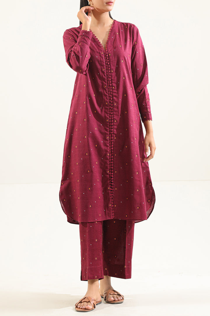 Stitched Cotton Jacquard Suit –(2PC Or Shirt) – SAYA