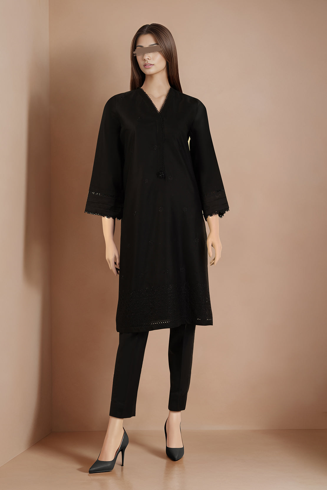 Printed Emb Cambric Stitched Shirt – Saya
