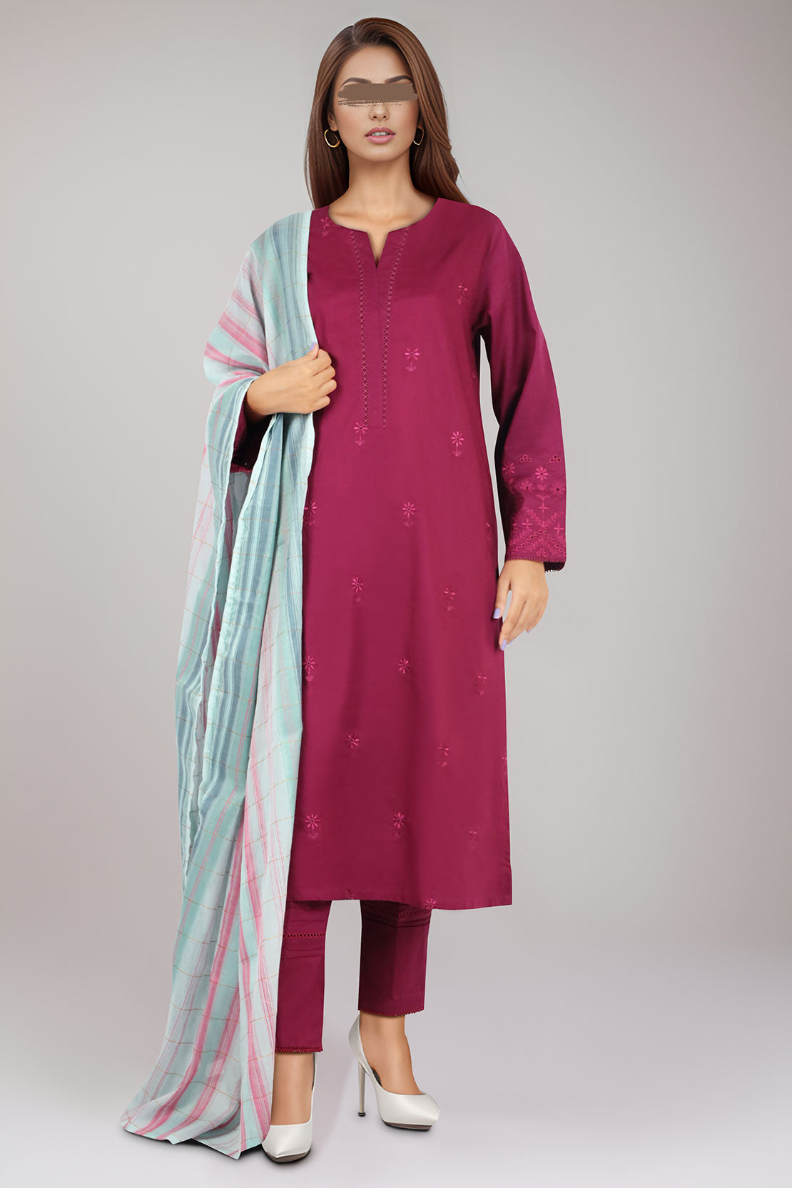 Solid Embroidered Cotton Stitched Shirt – SAYA