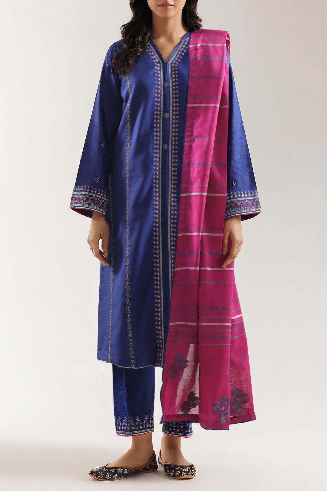 Stitched Cotton Jacquard Suit – Luxury Pret Embroidered (3PC Or Shirt ...