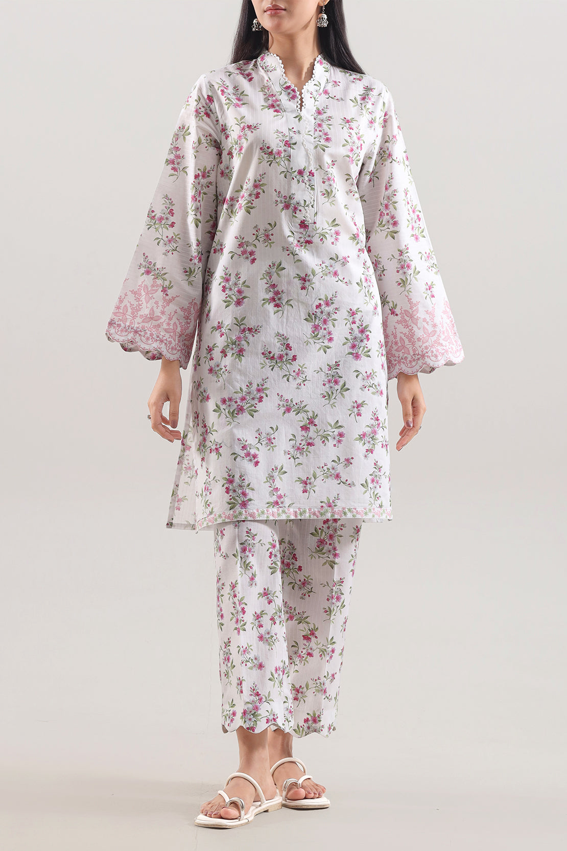 Printed Strip Lawn Stitched 2 Piece (Shirt/Trouser) – SAYA