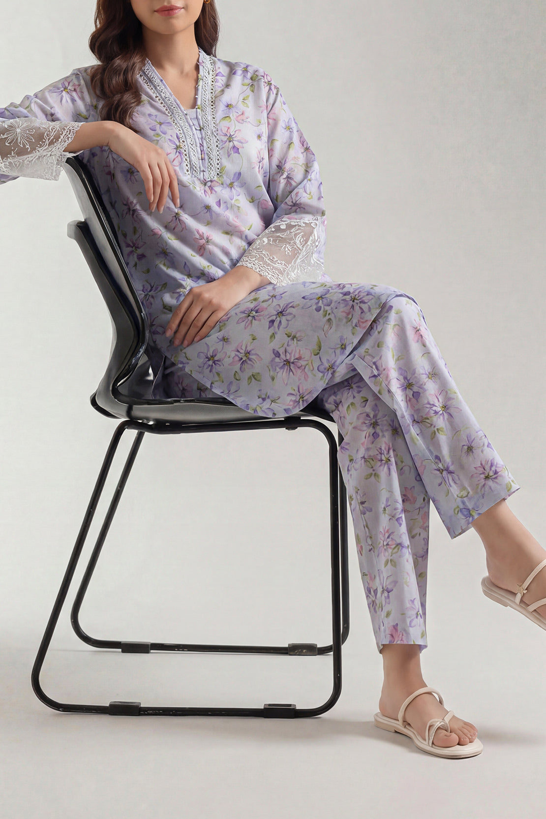 Stitched Silk Touch Suit – Printed Embroidered ( 2PC Or Shirt ) – SAYA
