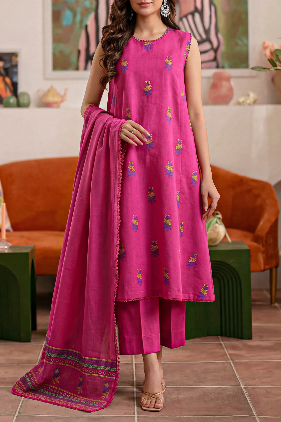 Unstitched Jacquard Cotton 3 Piece – SAYA