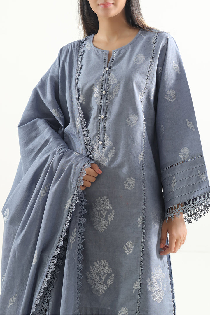Unstitched Jacquard Cotton 3 Piece – SAYA