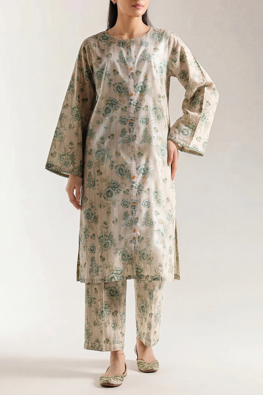 Unstitched Printed Lawn 2 Piece (Shirt/Trouser) – SAYA