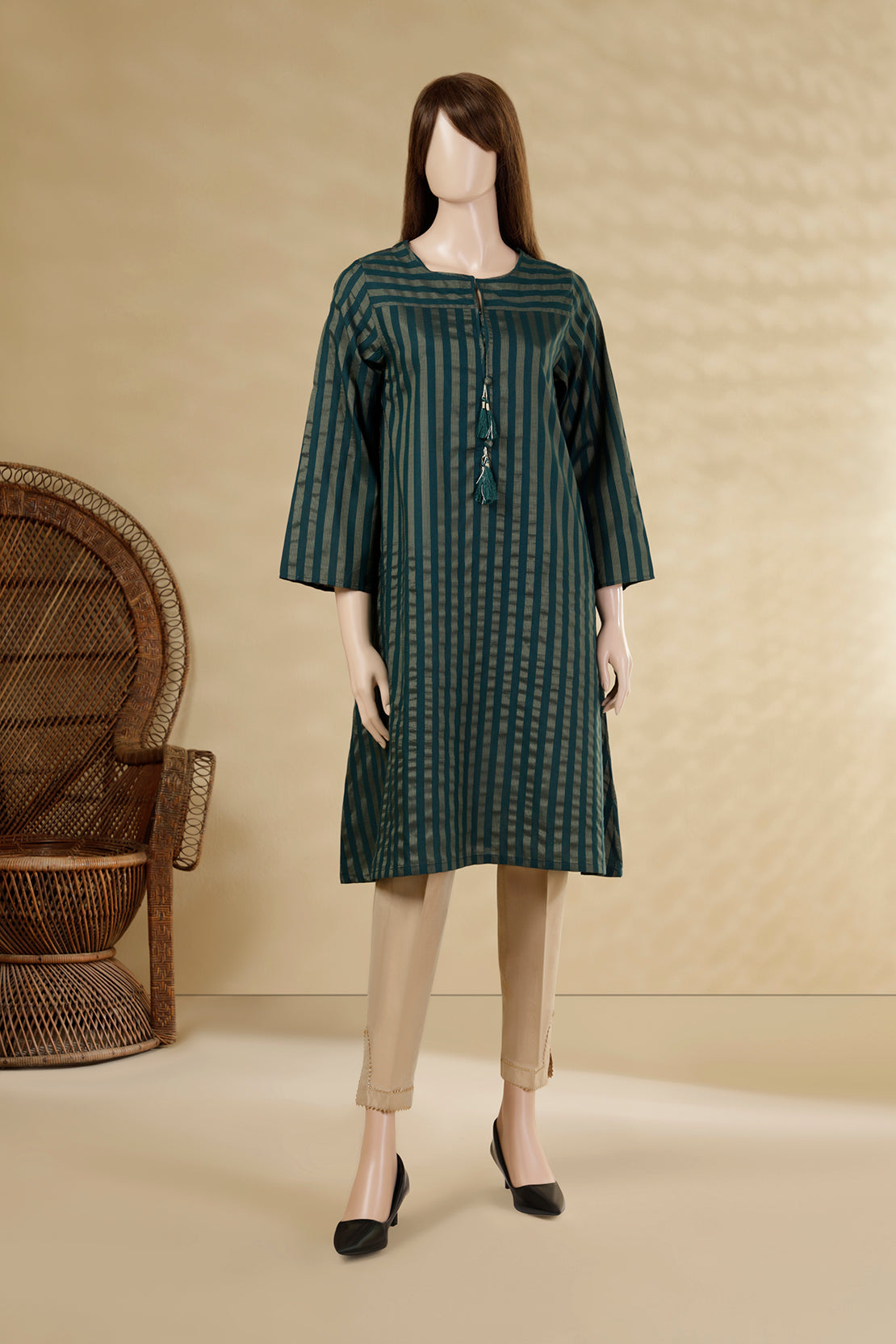 Jacquard Lawn Stitched Shirt – Saya