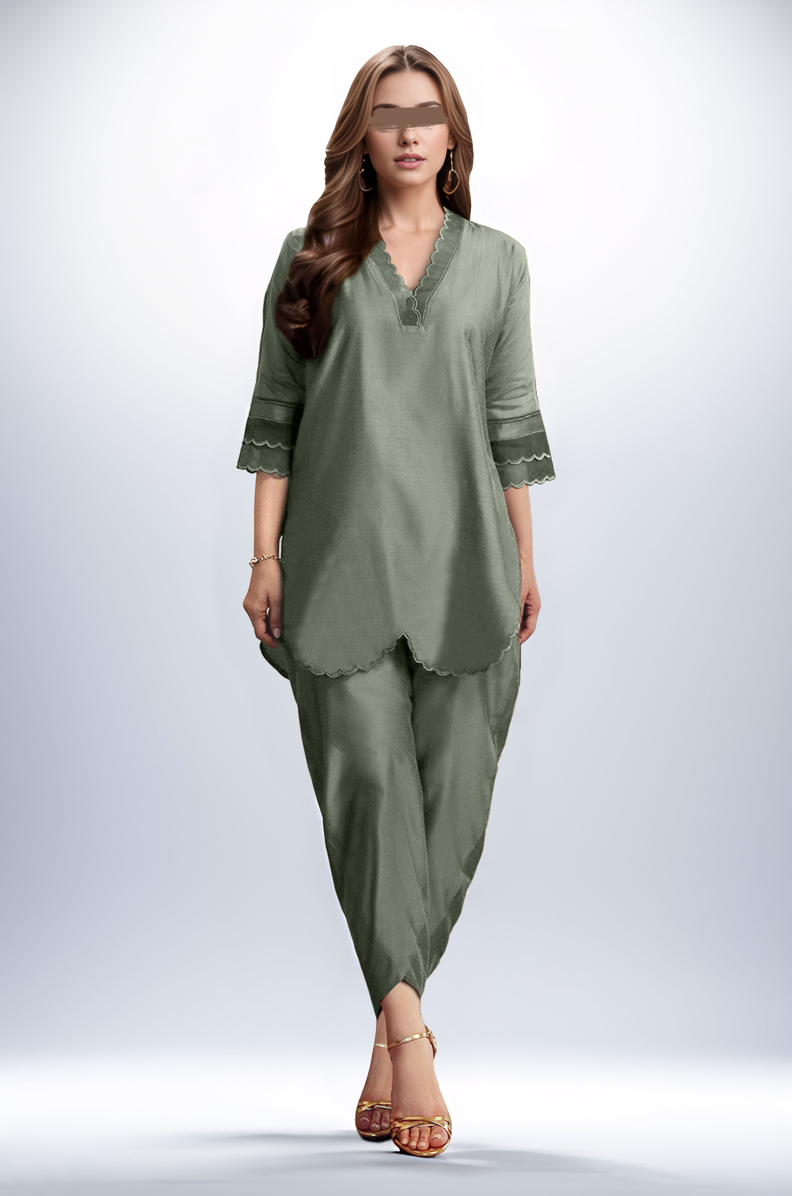 Unstitched Cotton Dyed Trouser Fabric – Saya