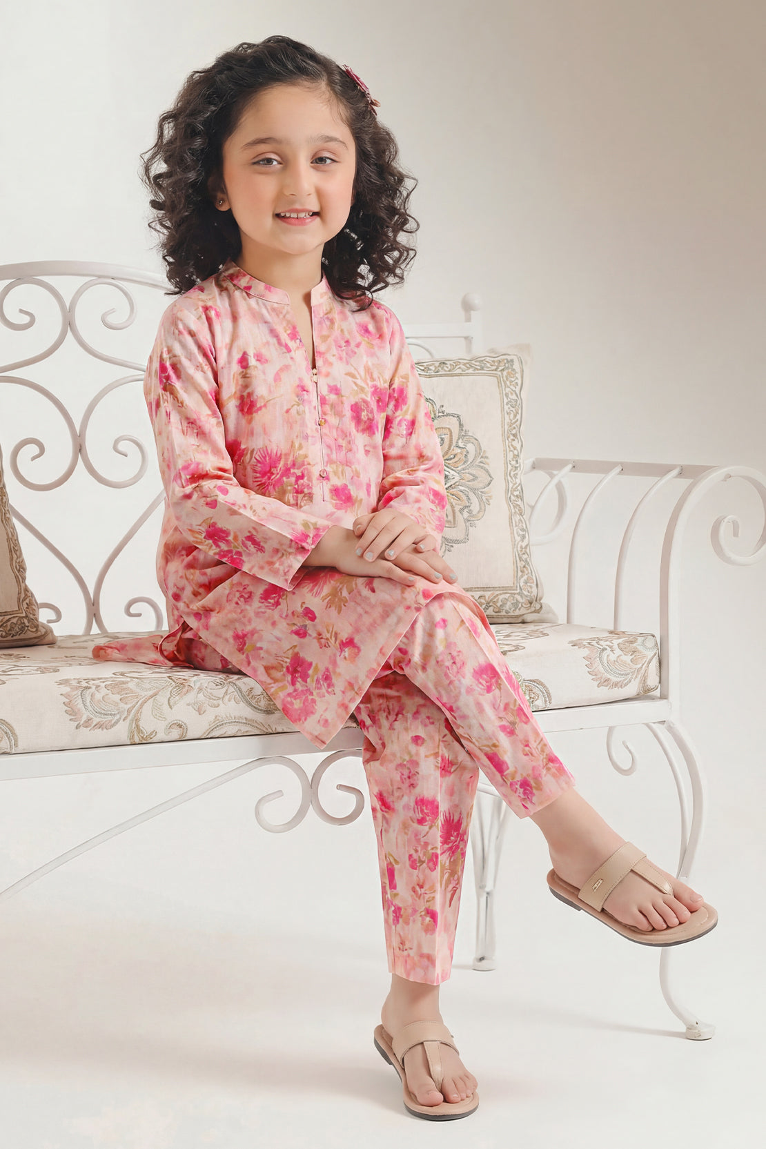 Stitched Self Strip Lawn Suit – Printed (2PC Or Shirt) For Kids – SAYA