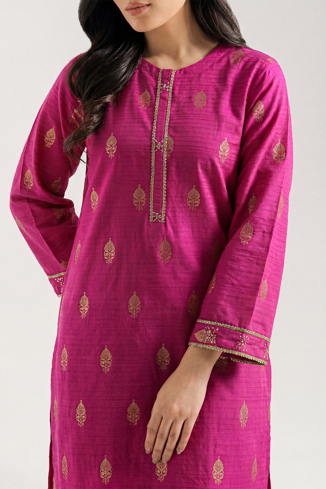 Stitched Jacquard Cotton Suit – (2PC Or Shirt) – SAYA