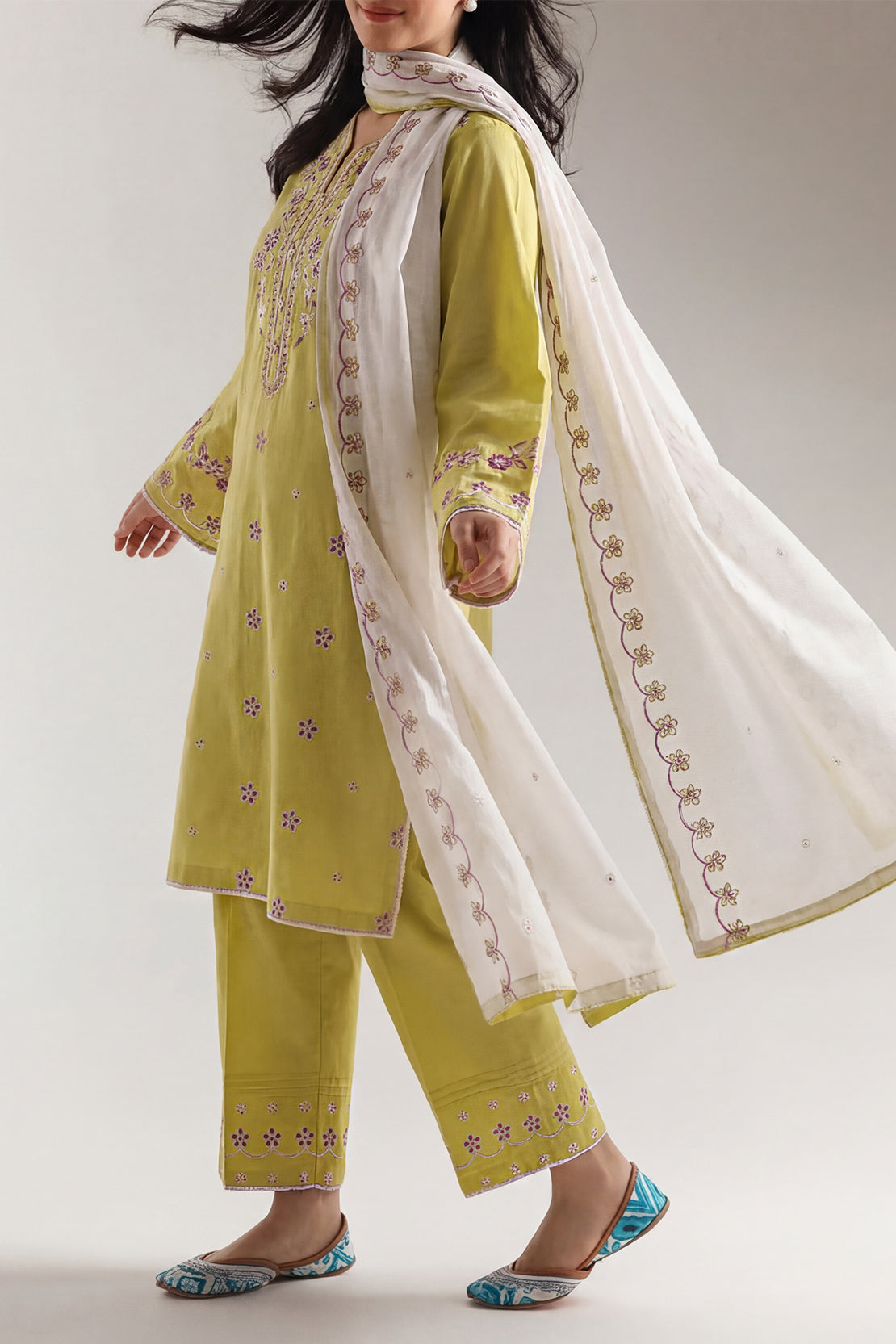 Stitched Cambric Suit – Solid Embroidered (3PC Or 2PC) – SAYA