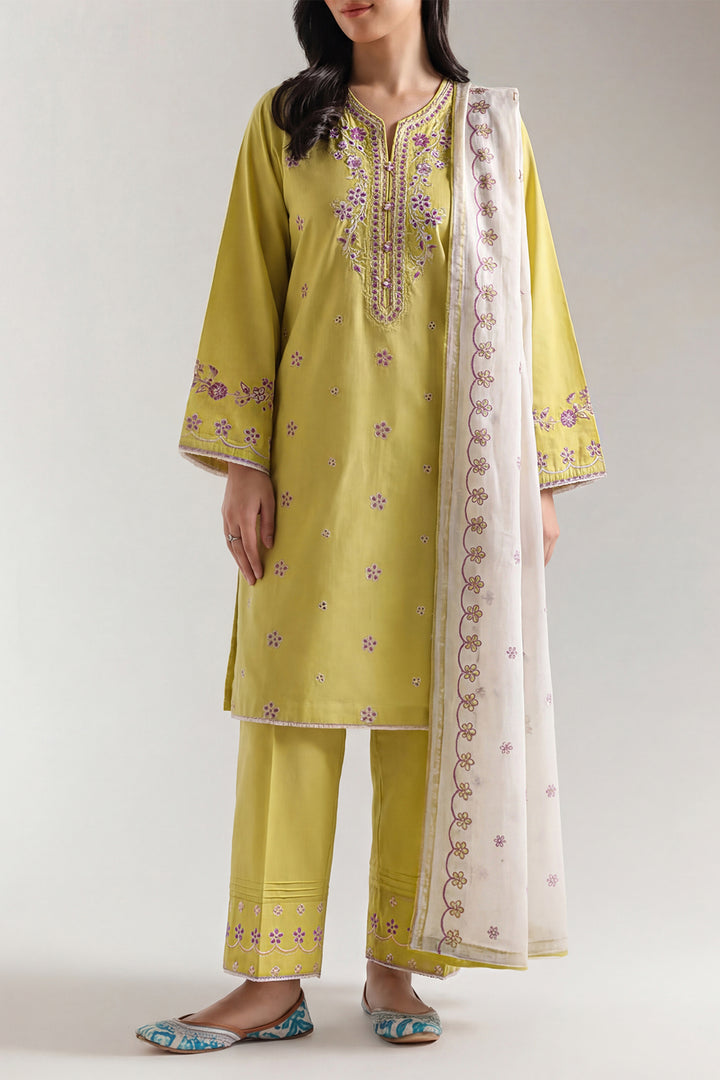 Stitched Cambric Suit – Solid Embroidered (3PC Or 2PC) – SAYA