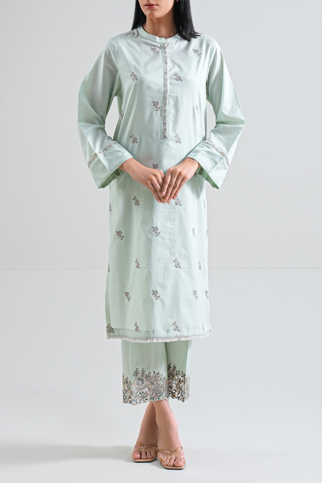 Solid Embroidered Cotton Stitched Shirt – SAYA