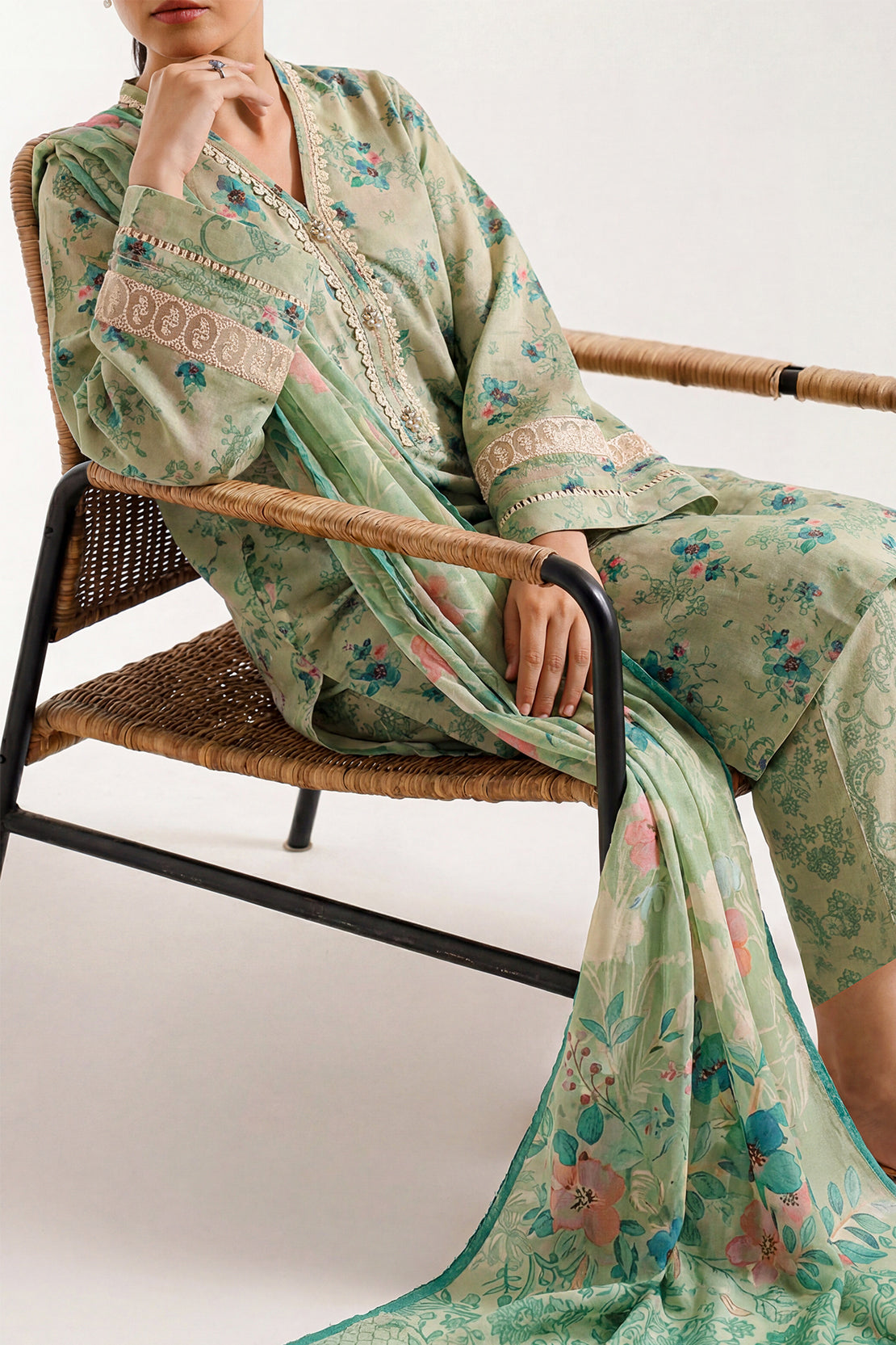 Stitched Lawn Suit – Printed Embroidered (3PC,2PC Or Shirt) – SAYA