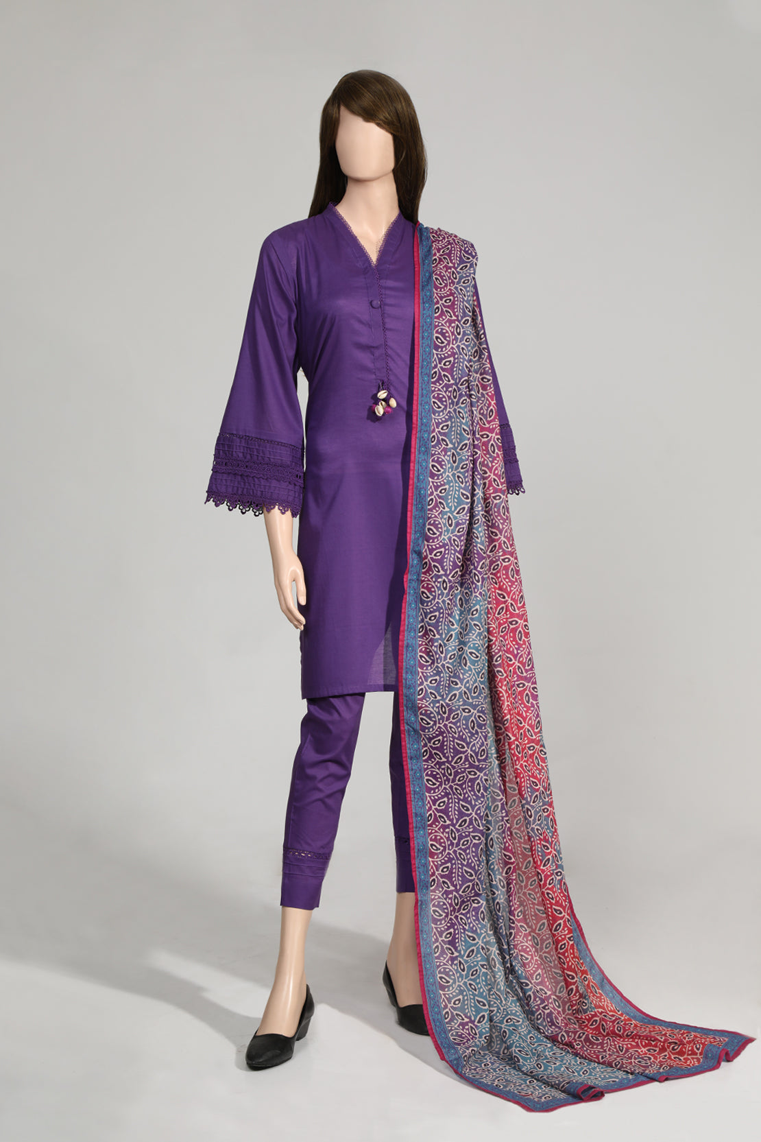 Solid Cambric Stitched 3 Piece – Saya