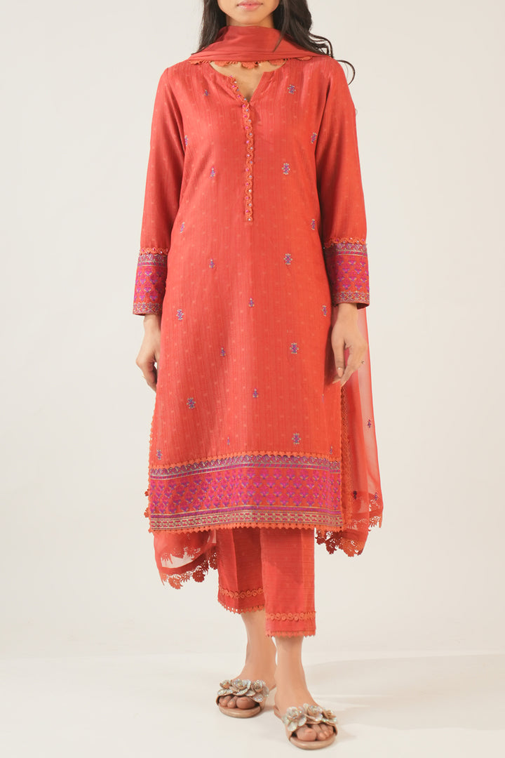 Unstitched Embroidered Self Jacquard 3 Piece – SAYA