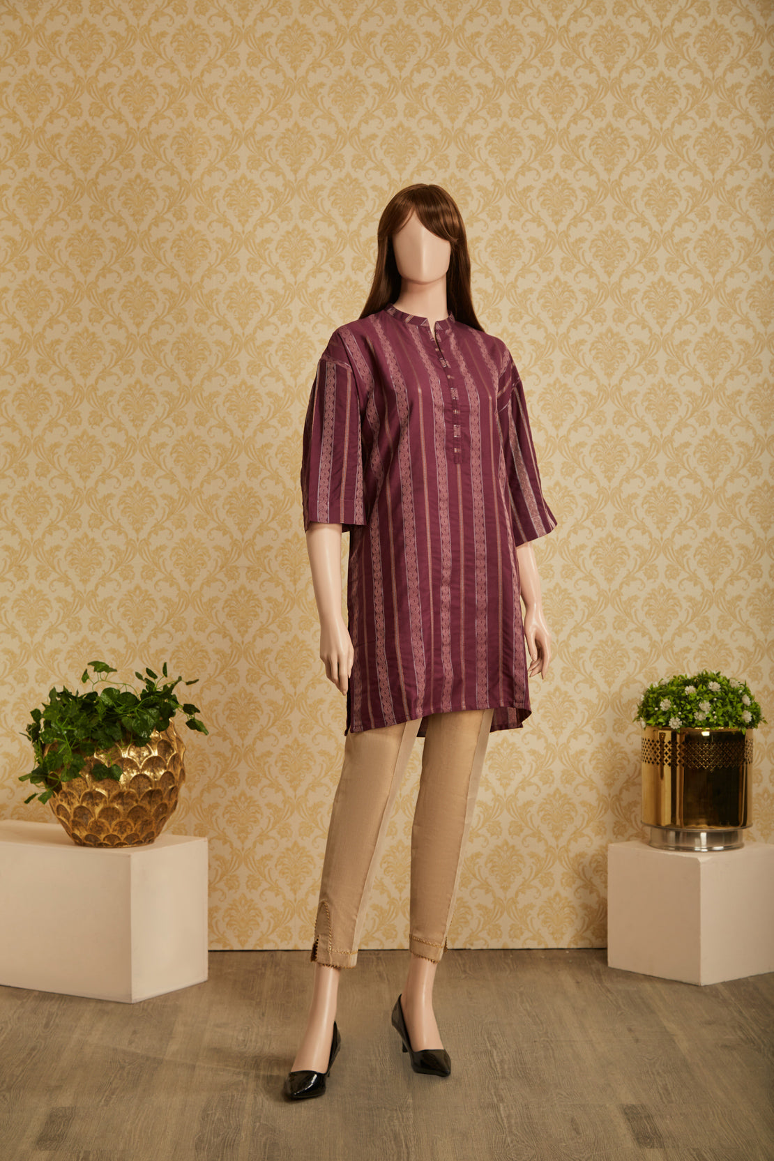 Jacquard Cotton Stitched Shirt – Saya