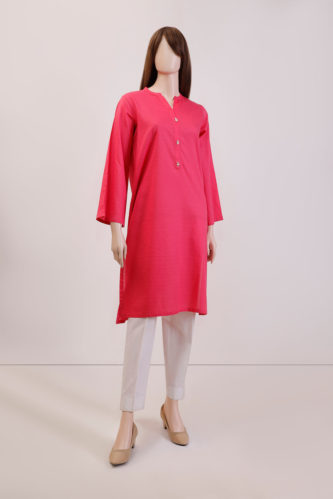 Jacquard Lawn Stitched Shirt – Saya
